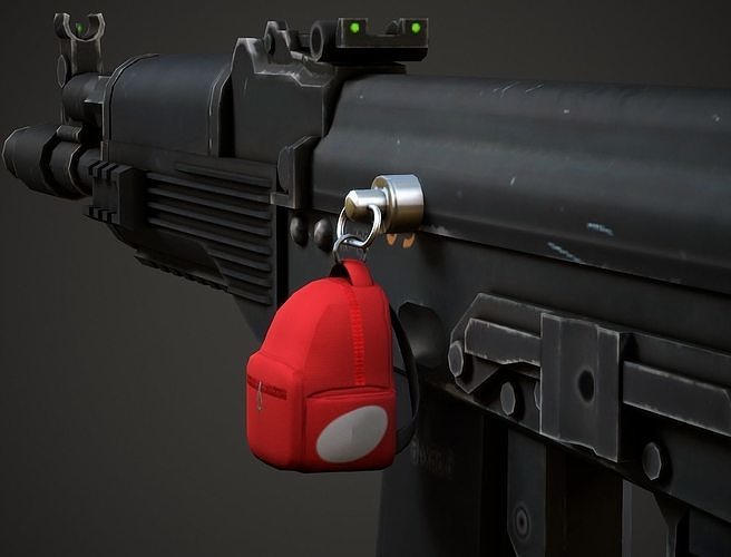 3D model Backpack Weapon Charm - Low Poly Game Ready VR / AR / low-poly ...