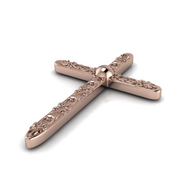 Textured cross with design 3D model 3D printable | CGTrader