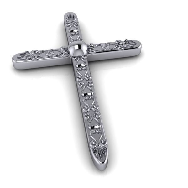 Textured cross with design 3D model 3D printable | CGTrader