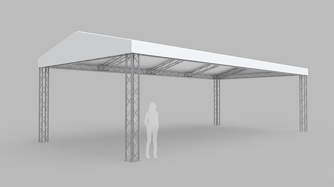 Rectangular Tent 12x6 Meters 3D model | CGTrader