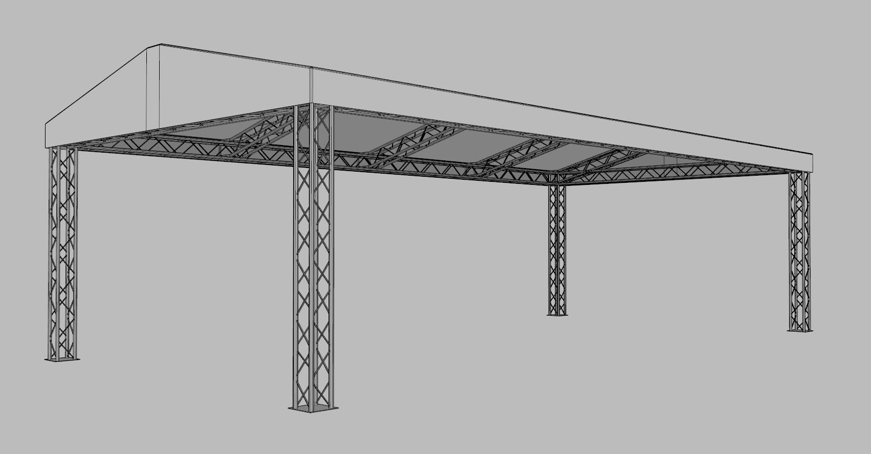 Rectangular Tent 12x6 Meters 3D model | CGTrader