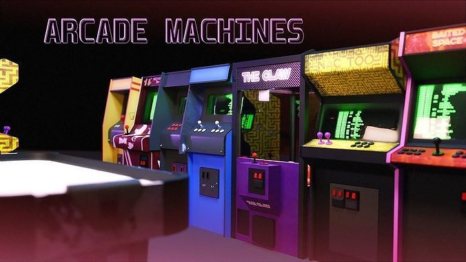 3D model 8 Arcade Game Machines Collection Game Ready Low-Poly 3D model ...