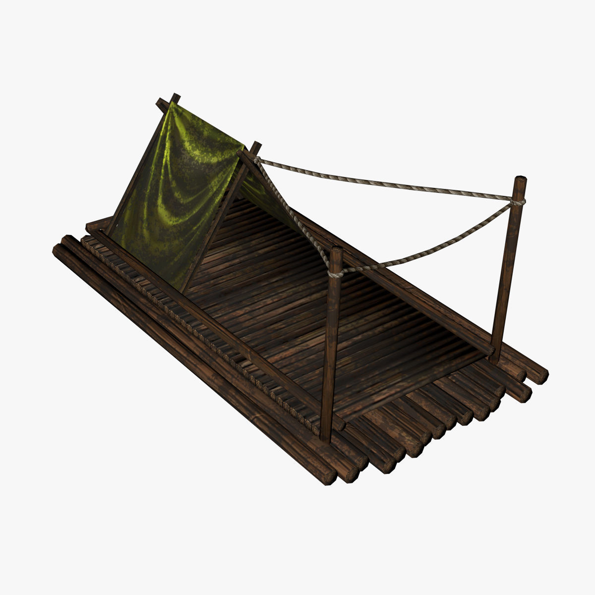 3D model Wood Raft VR / AR / low-poly | CGTrader