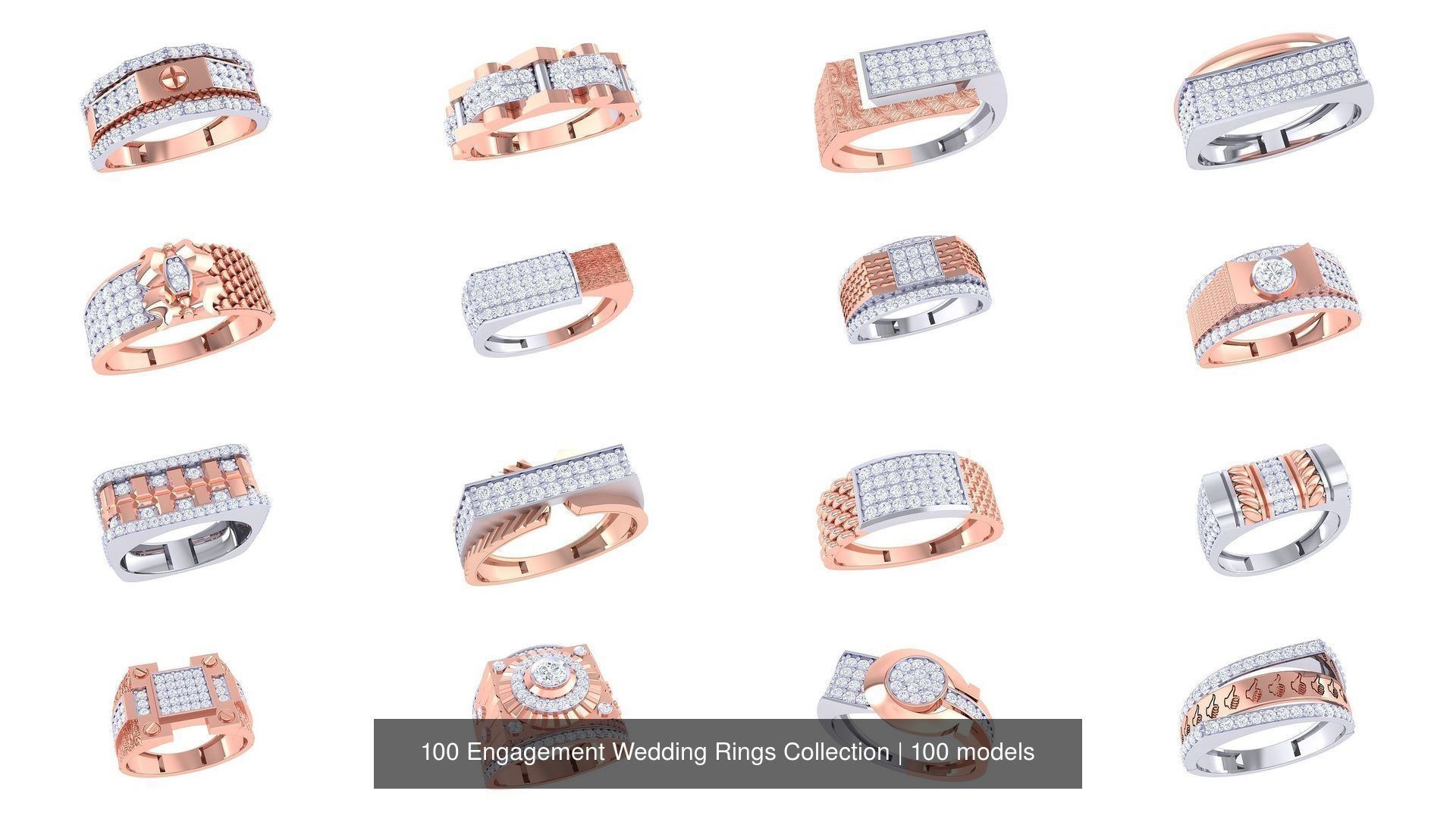 100 Engagement Wedding Rings Collection | CGTrader