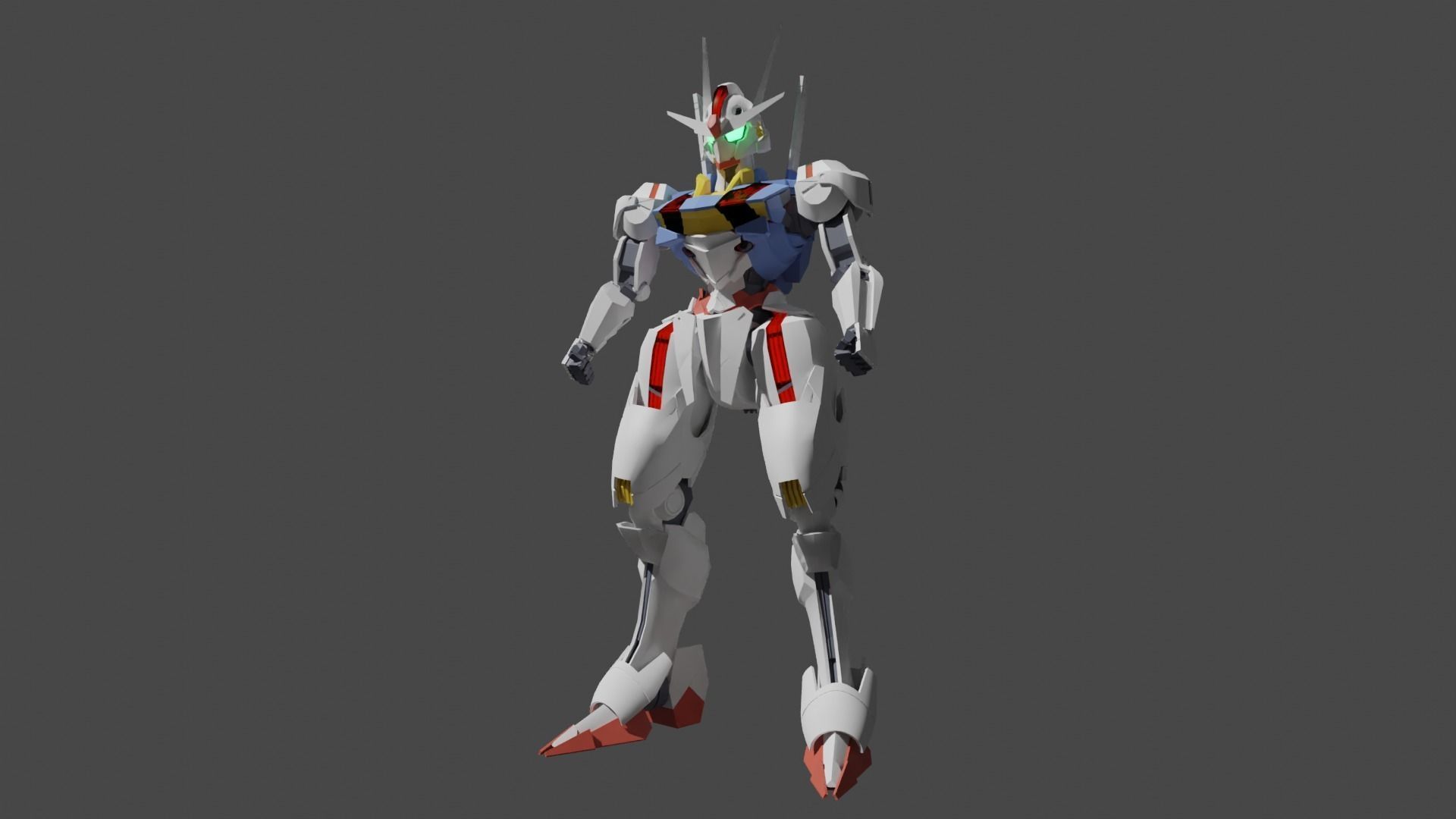 Ariel gundam 3D model animated rigged | CGTrader