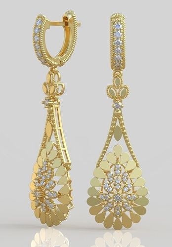 Earring 3D model 3D printable model 0197-9 3D model 3D printable | CGTrader