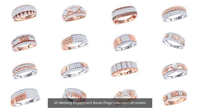 45 Wedding Engagement Bands Rings Collection | CGTrader