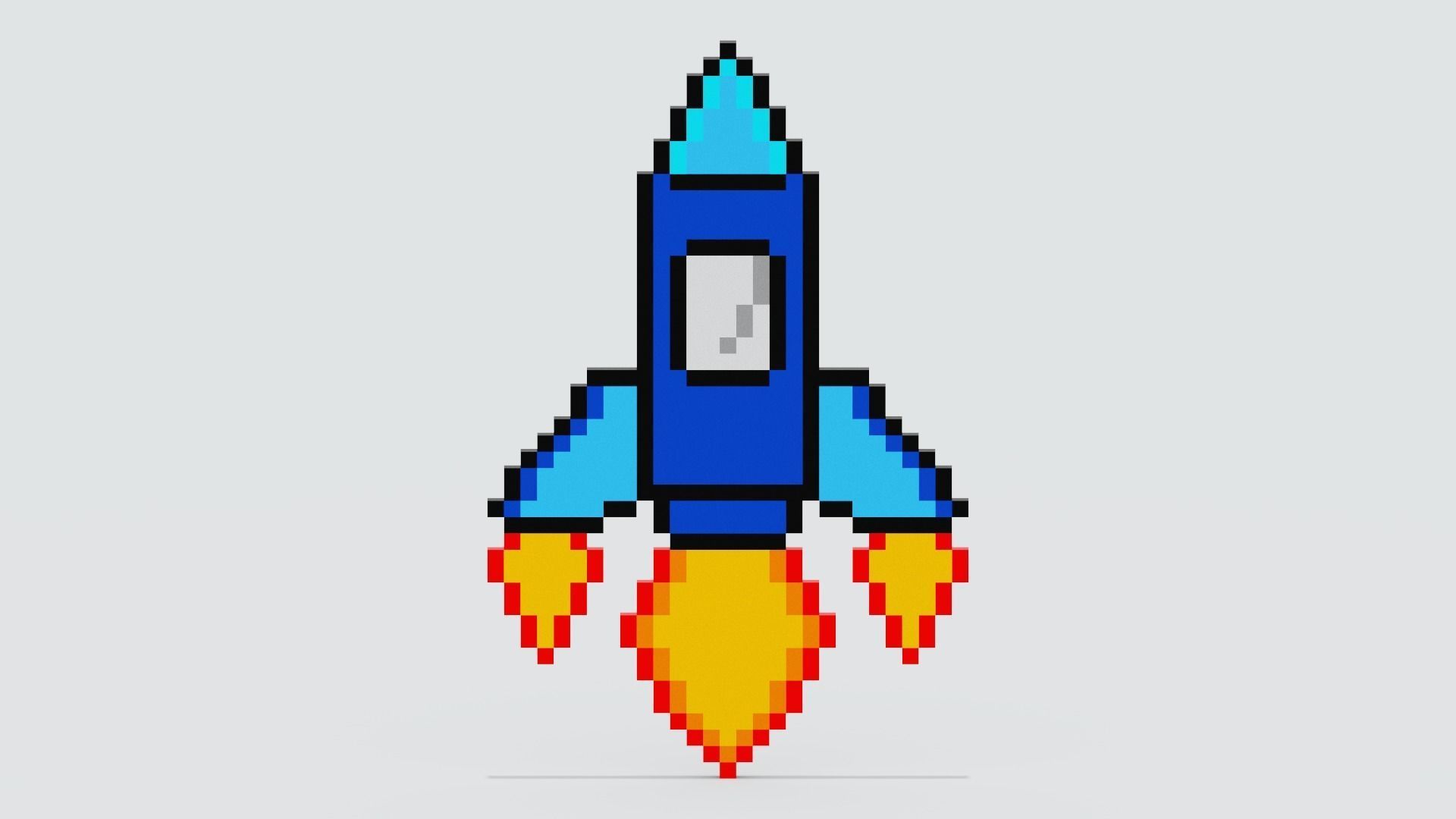 3D model Pixel Rocket VR / AR / low-poly | CGTrader