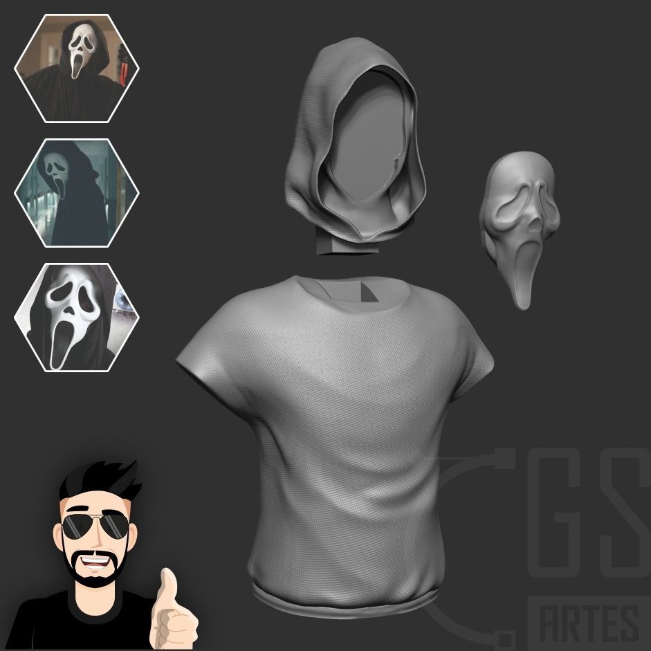 GHOSTFACE - SCREAM 3D model 3D printable | CGTrader