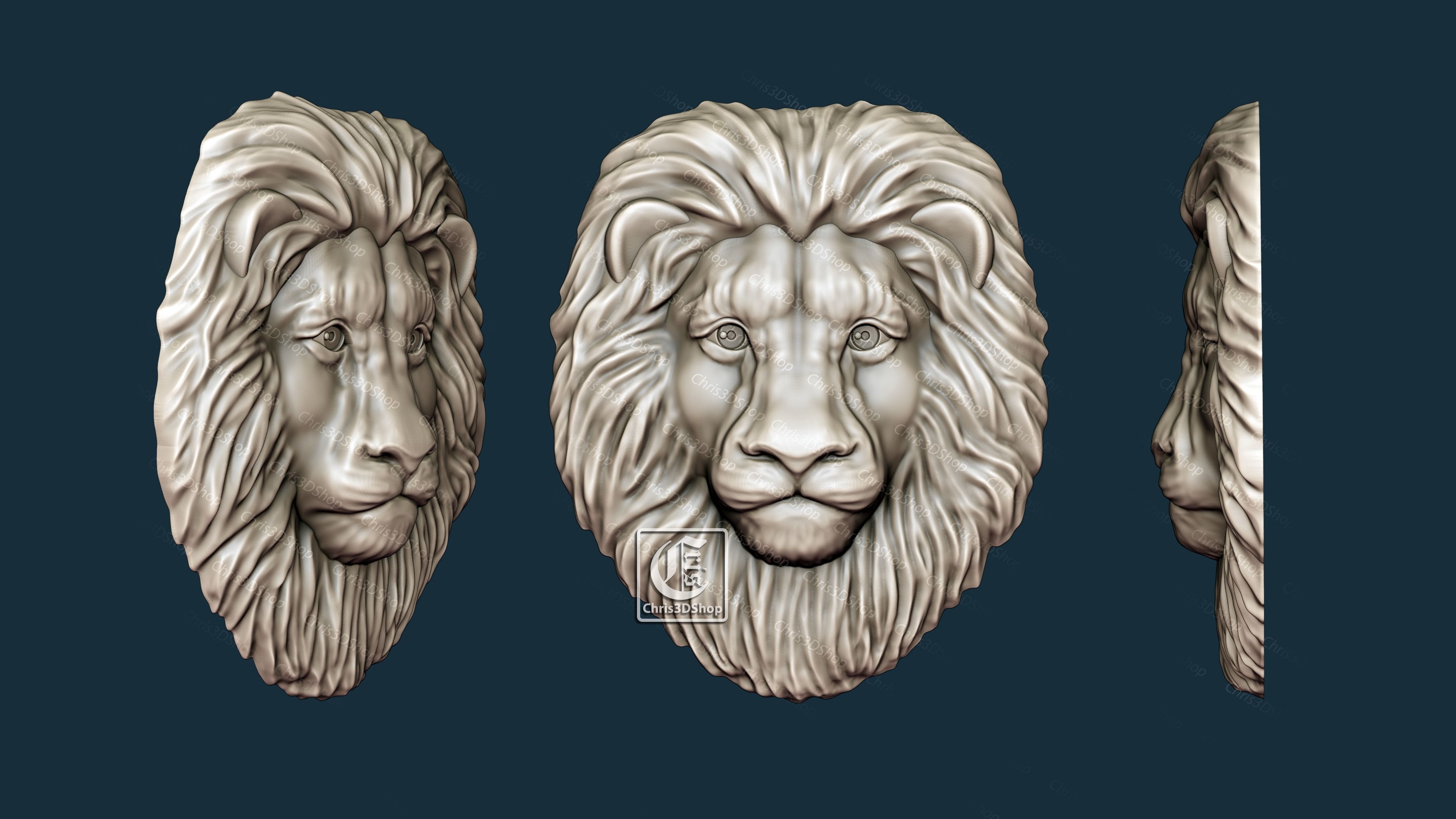 Lion Head - 3D STL File for CNC 3D model | CGTrader