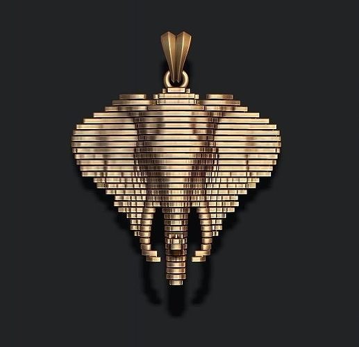 sliced elephant pendant 3D model 3D printable | CGTrader