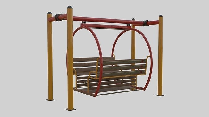 Playground Metal Porch Circular - Rounded Seat Swings - 01 3D model ...