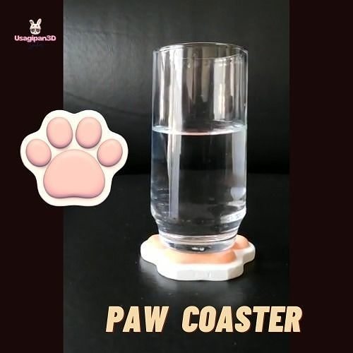 Paw Coaster 3D model 3D printable | CGTrader