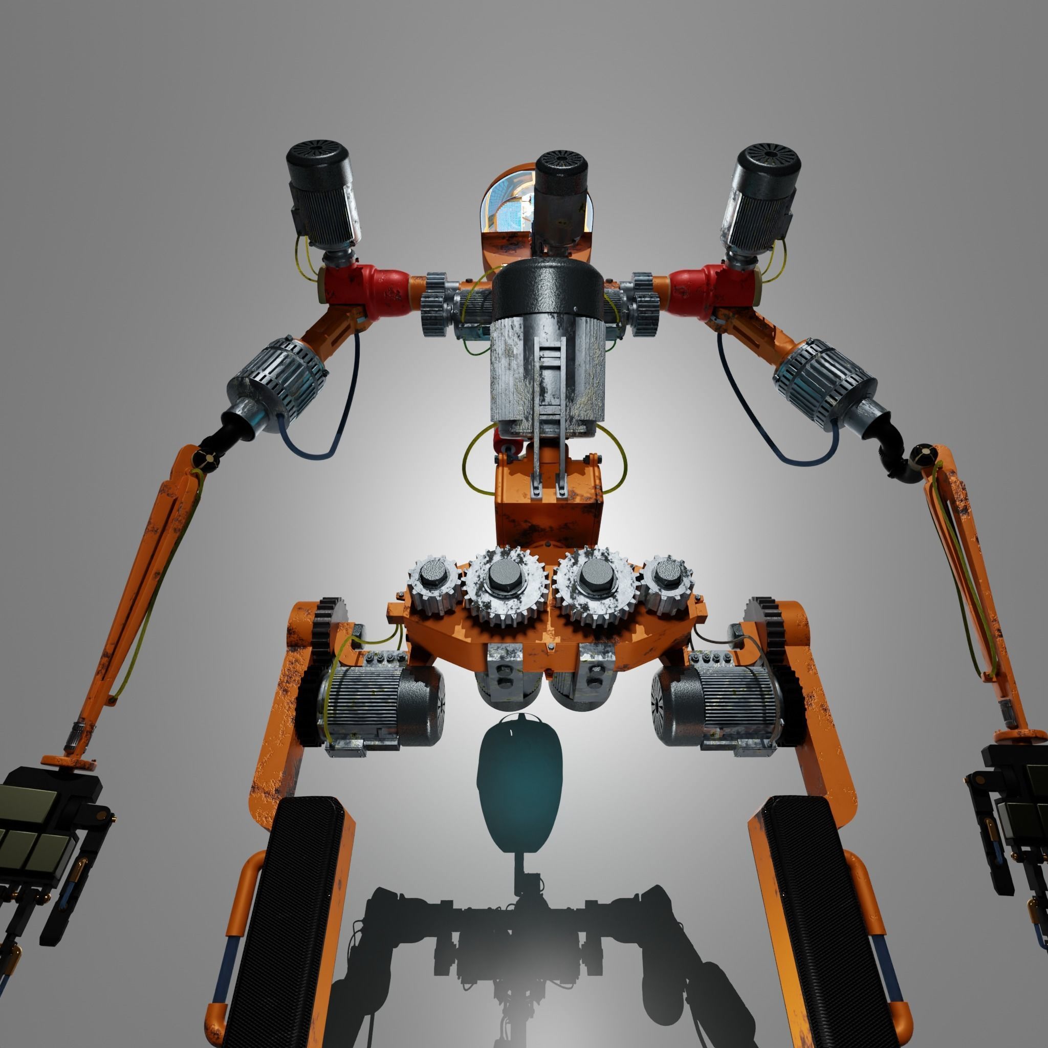 Character Robot rigged retrofuturism 3D model rigged | CGTrader