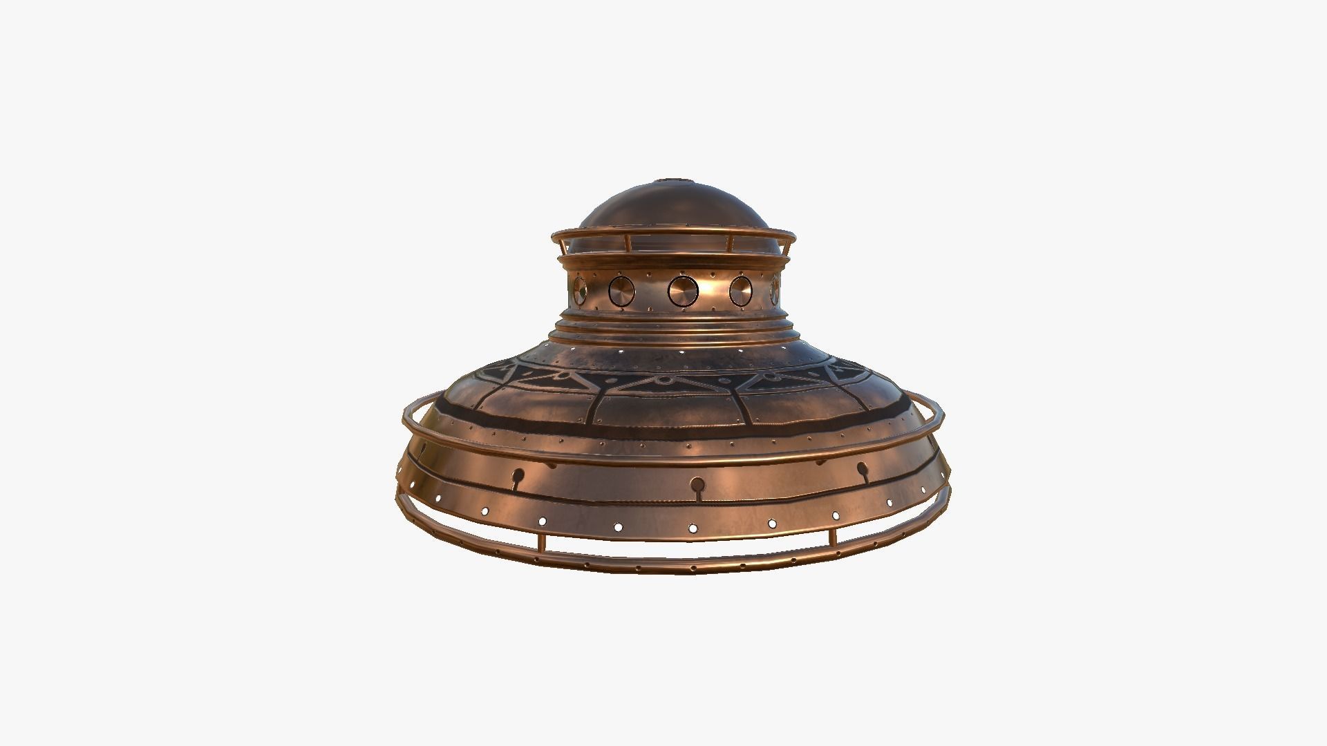 3D model Alien Spaceship UFO F06 Copper - Sci Fi Spacecraft Design VR ...