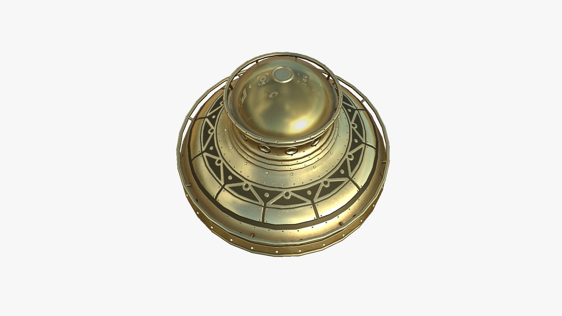 3D model Alien Spaceship UFO F07 Gold - Sci Fi Spacecraft Design VR ...