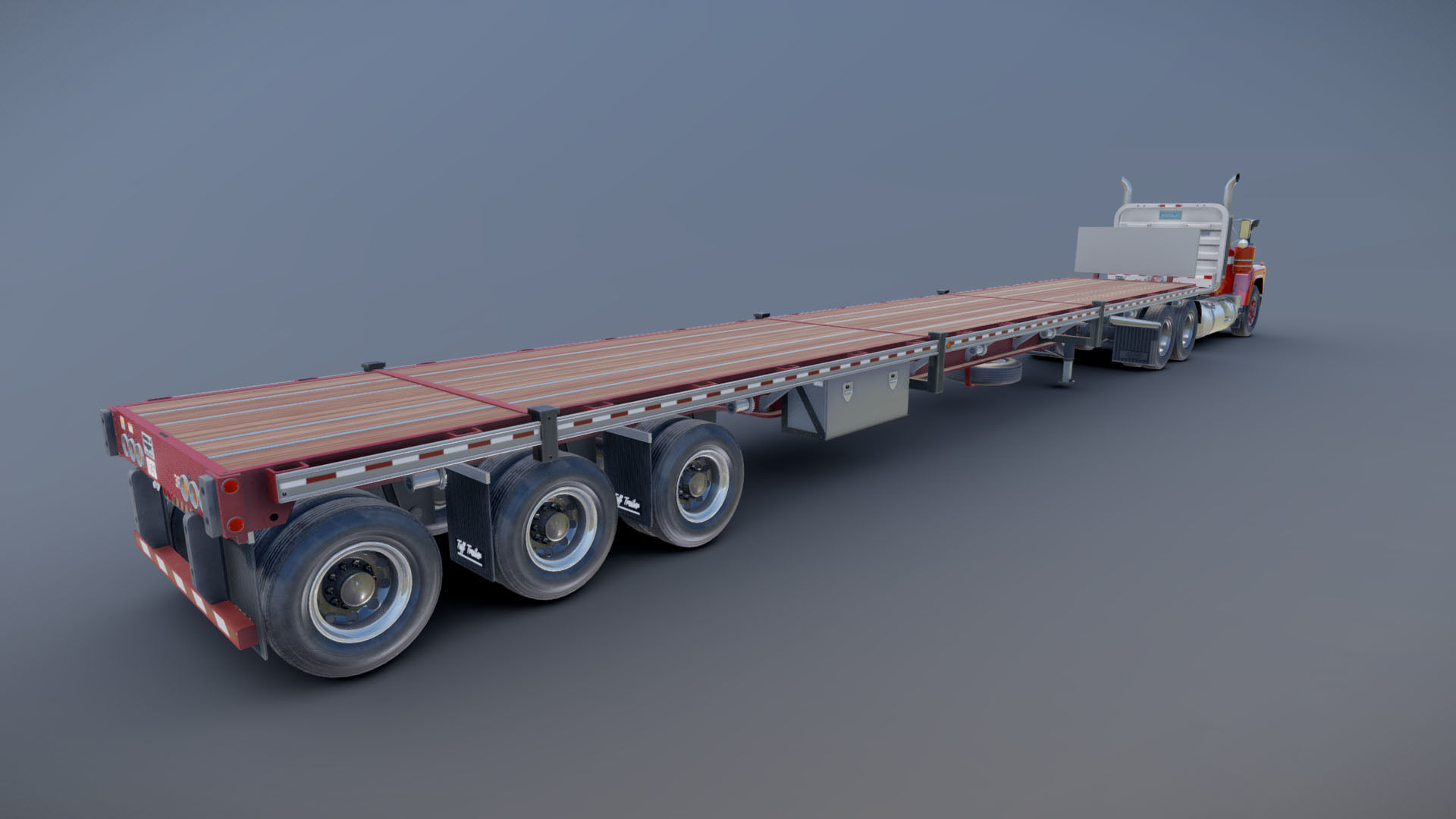 3D model 80s truck flatbed trailer VR / AR / low-poly | CGTrader
