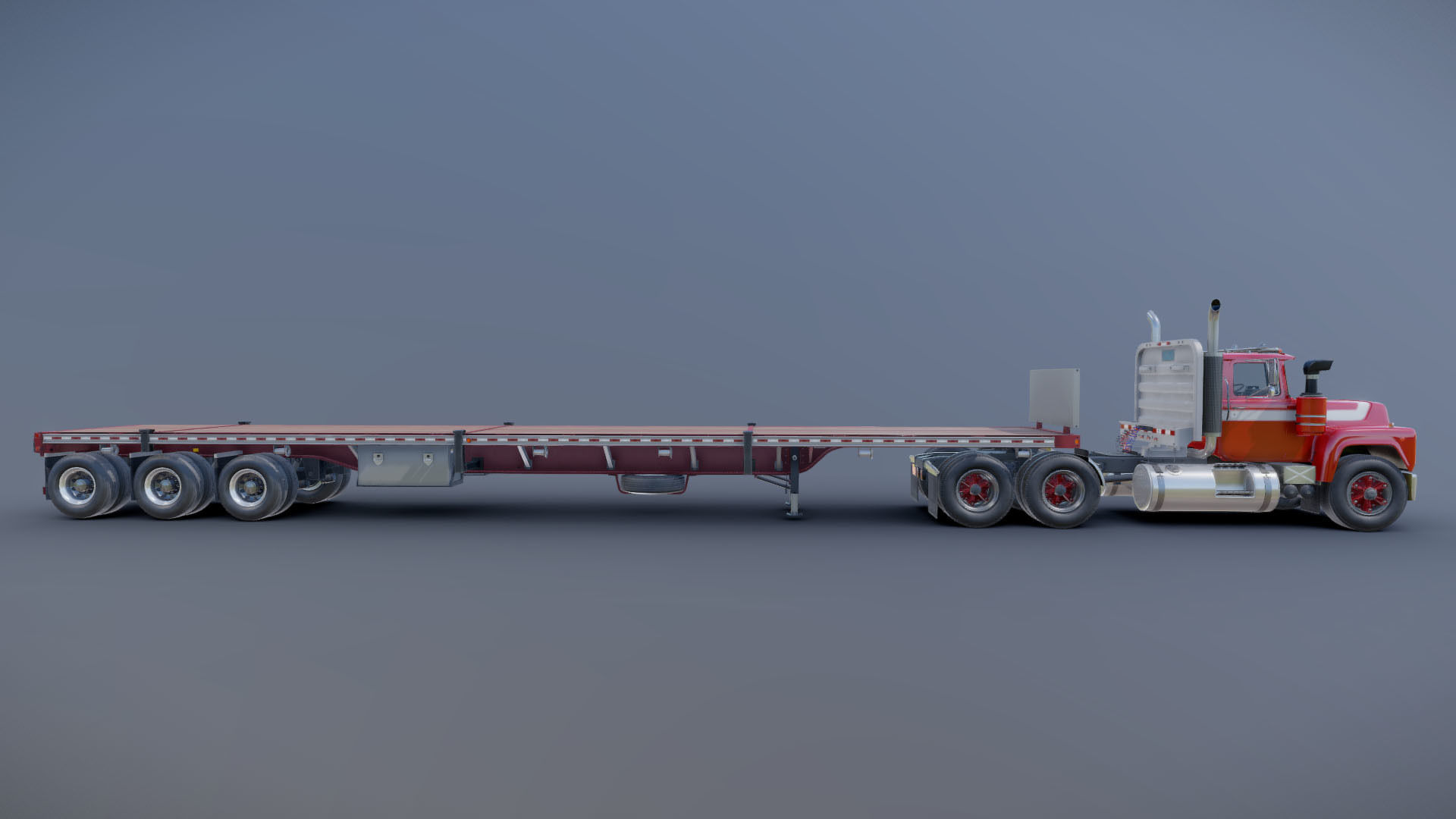 3D model 80s truck flatbed trailer VR / AR / low-poly | CGTrader