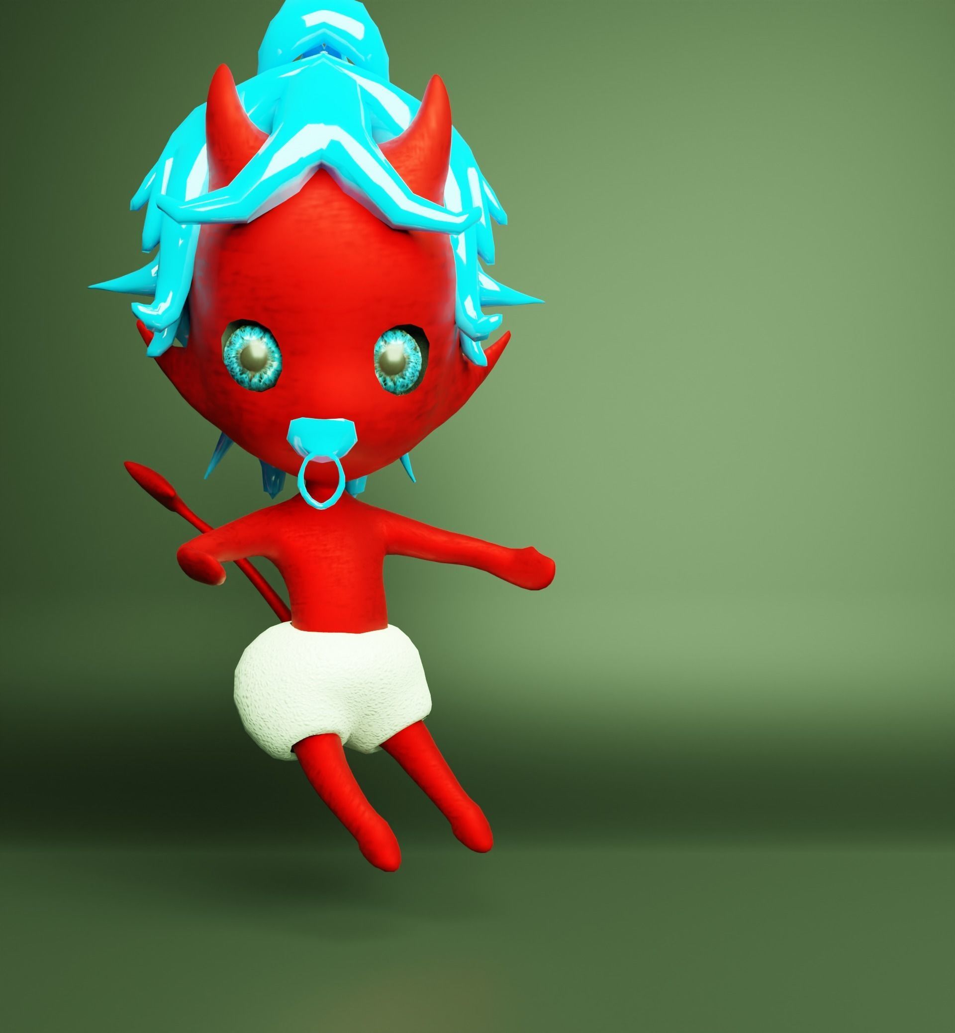 3d character Anime kid baby devil free VR / AR / low-poly 3D model ...
