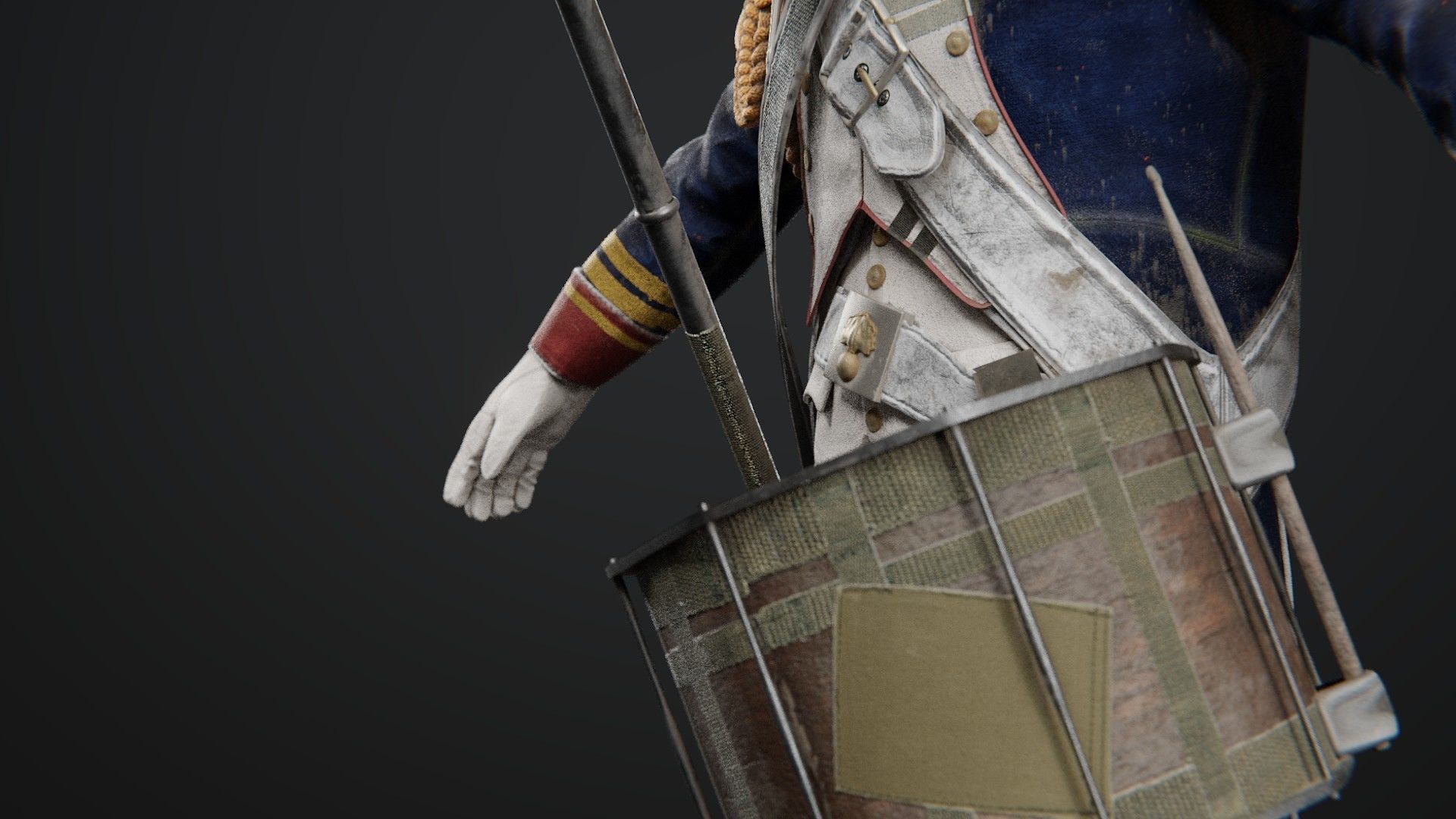 3D model Soldier Napoleon Flag Support Rigged VR / AR / low-poly | CGTrader