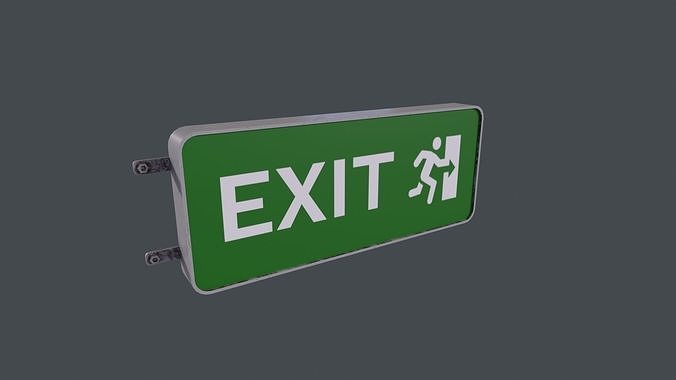 3D model Plastic Exit Sign 3D Model VR / AR / low-poly | CGTrader