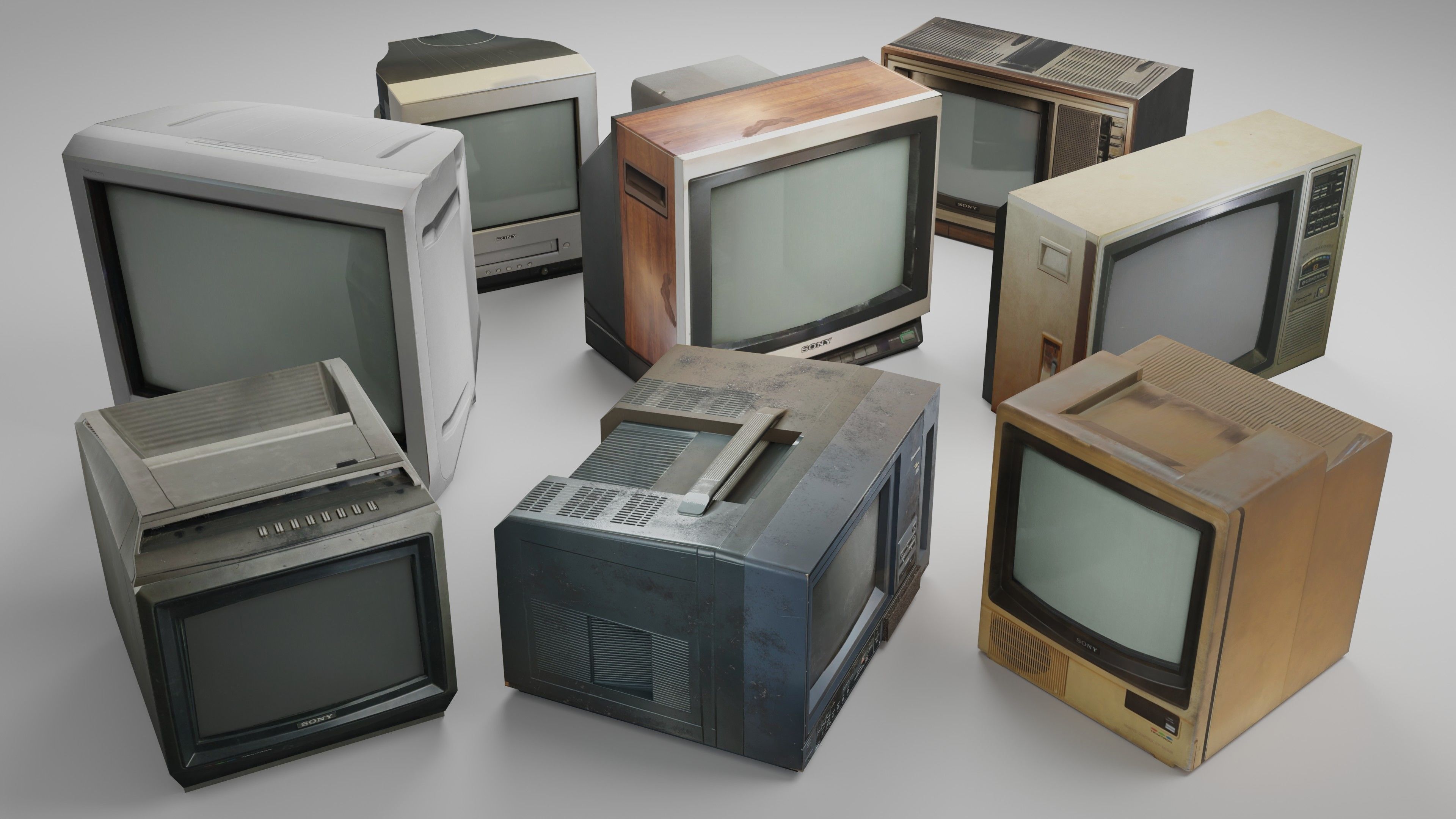 3D model 8 Televisions Pack VR / AR / low-poly | CGTrader