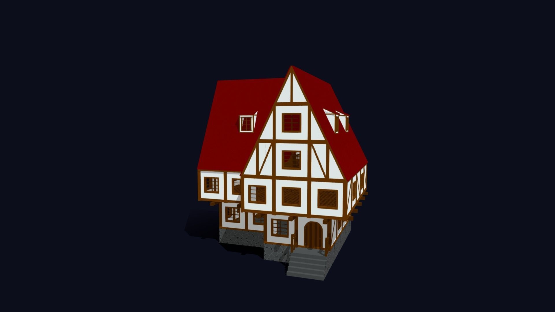 3D model Modular Houses Pack - Low Poly Voxel Medieval Buildings VR ...
