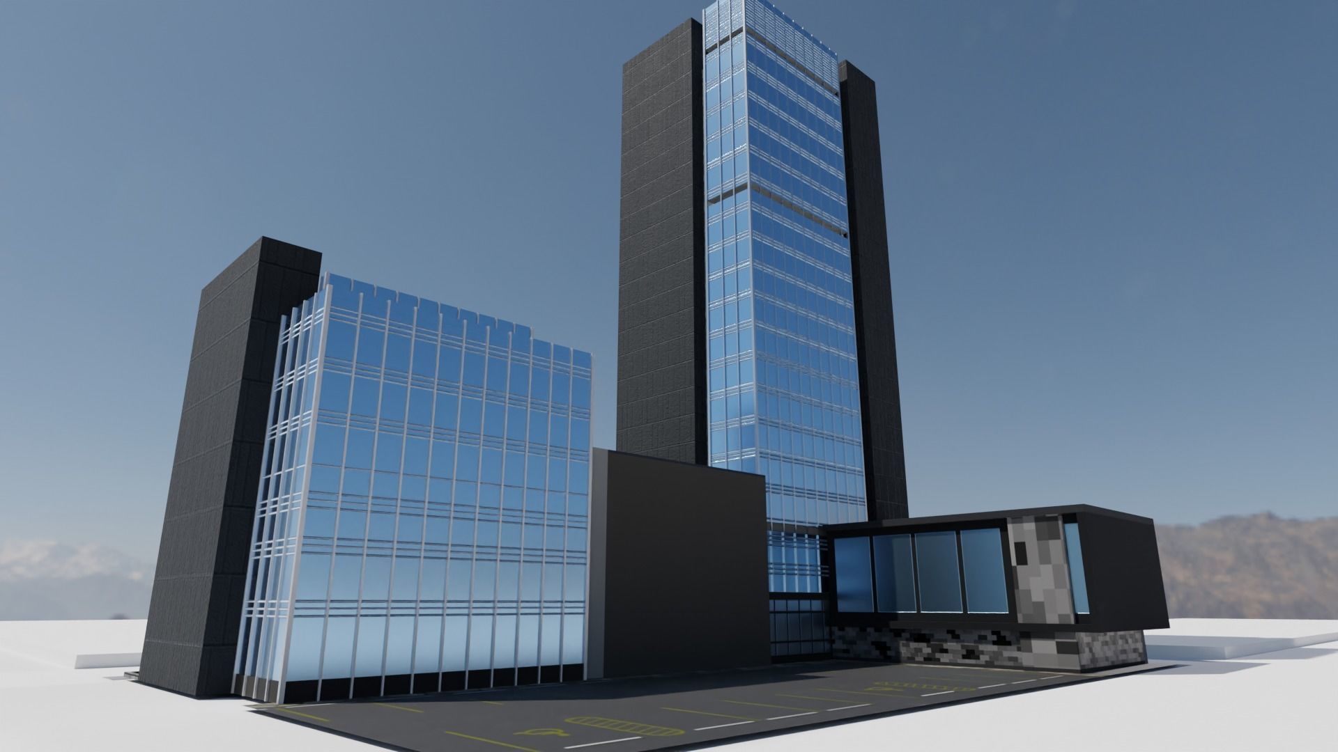 3D model skyscraper tall building VR / AR / low-poly | CGTrader