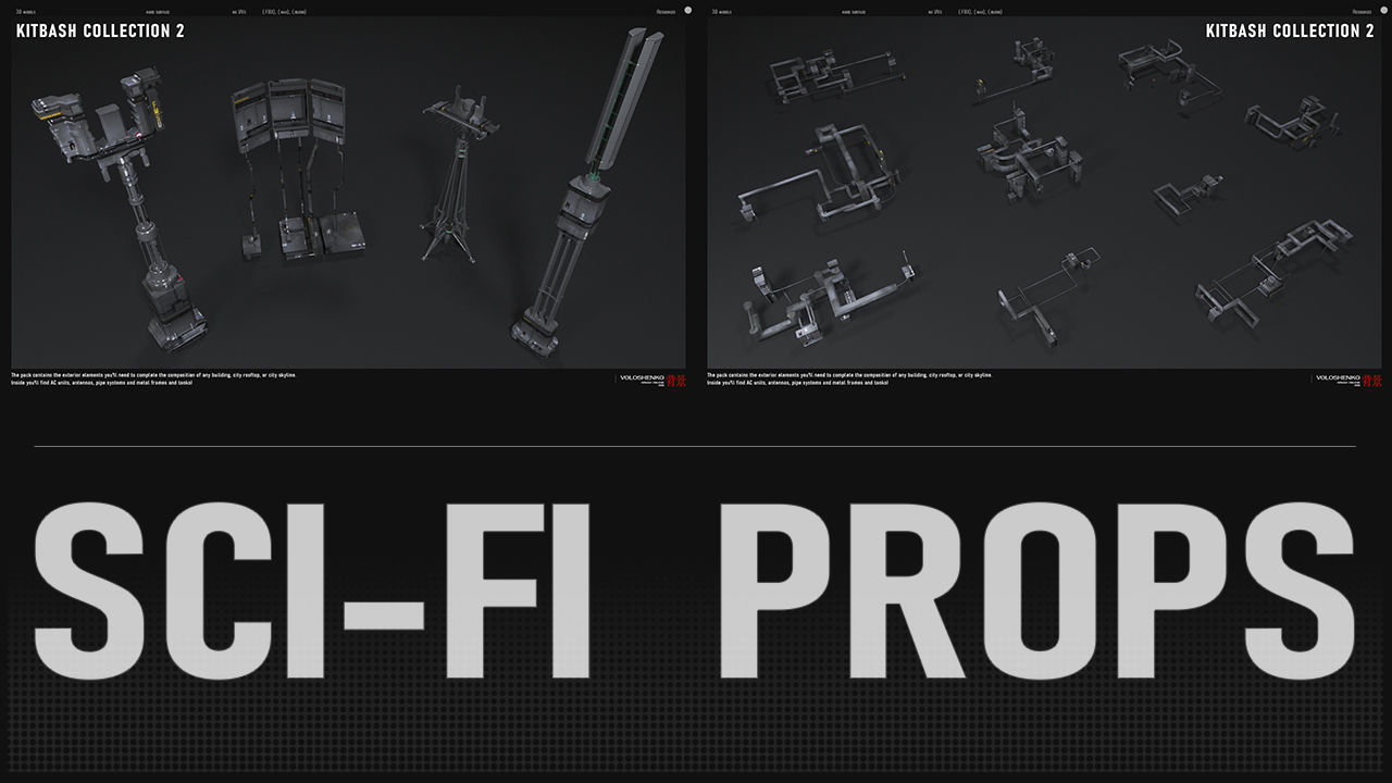 ROOFTOP Props Collection Kitbash 2 3D model | CGTrader