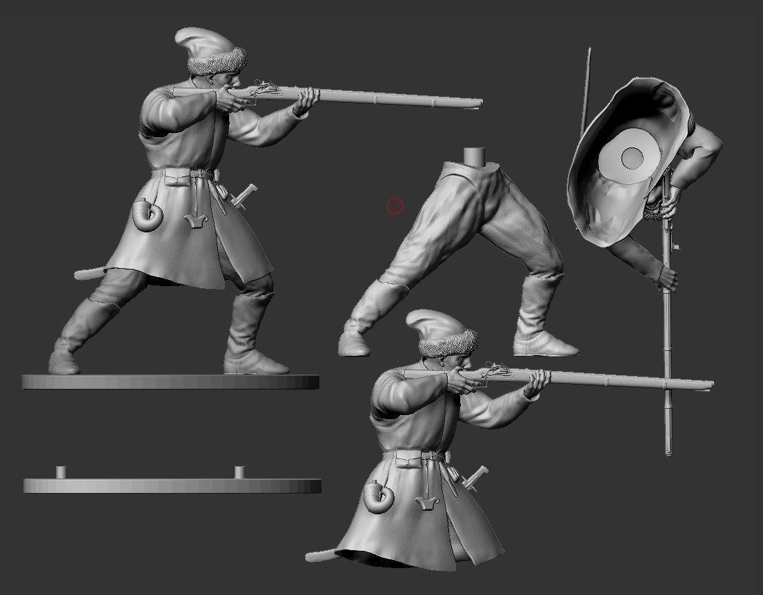Cossack miniature with a gun 3D model 3D printable | CGTrader