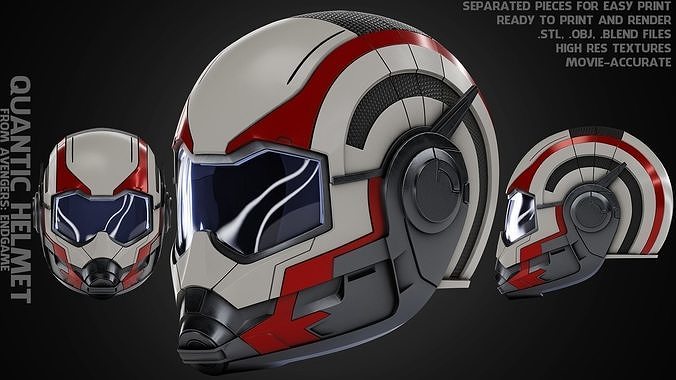 Avengers Endgame Quantic Helmet for Cosplay 3D model 3D printable ...