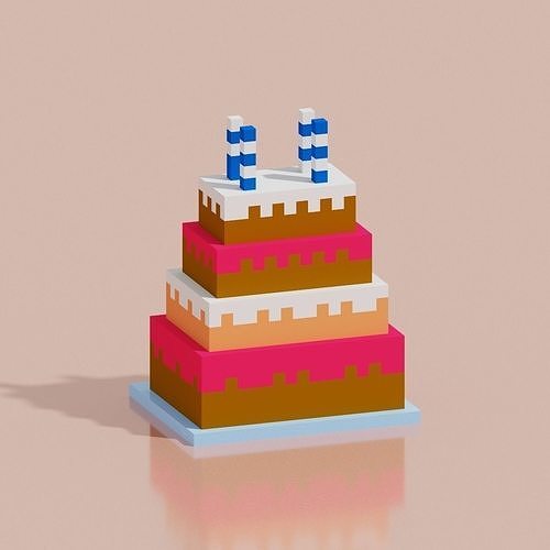 3D model Cake VFCNAV2 Voxel VR / AR / low-poly | CGTrader