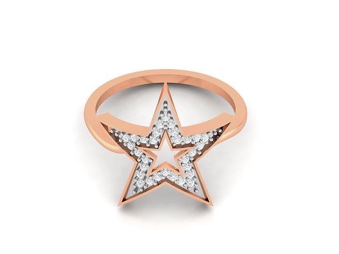 Women Diamond Star Ring 3dm render details 3D model 3D printable | CGTrader