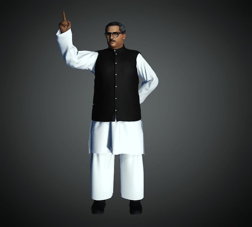 Bongobondhu Sheikh Mujibur Rahman 3d model 3D model rigged | CGTrader