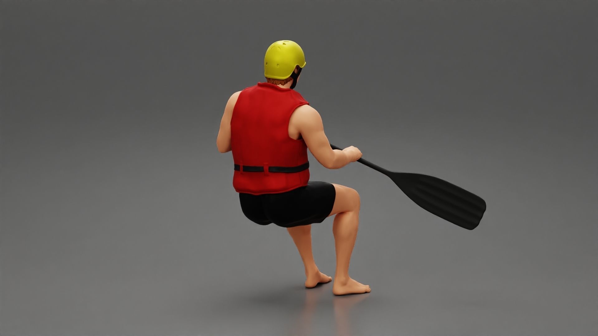 Man in a raft boat paddling pose 1 3D model 3D printable | CGTrader