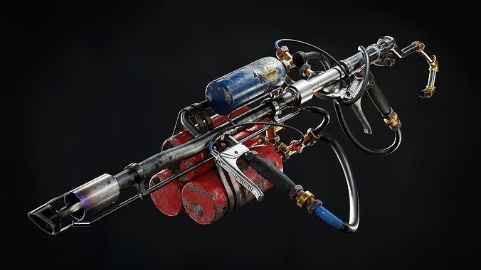 3D model Flamethrower apocalypse Gameready pbr VR / AR / low-poly ...