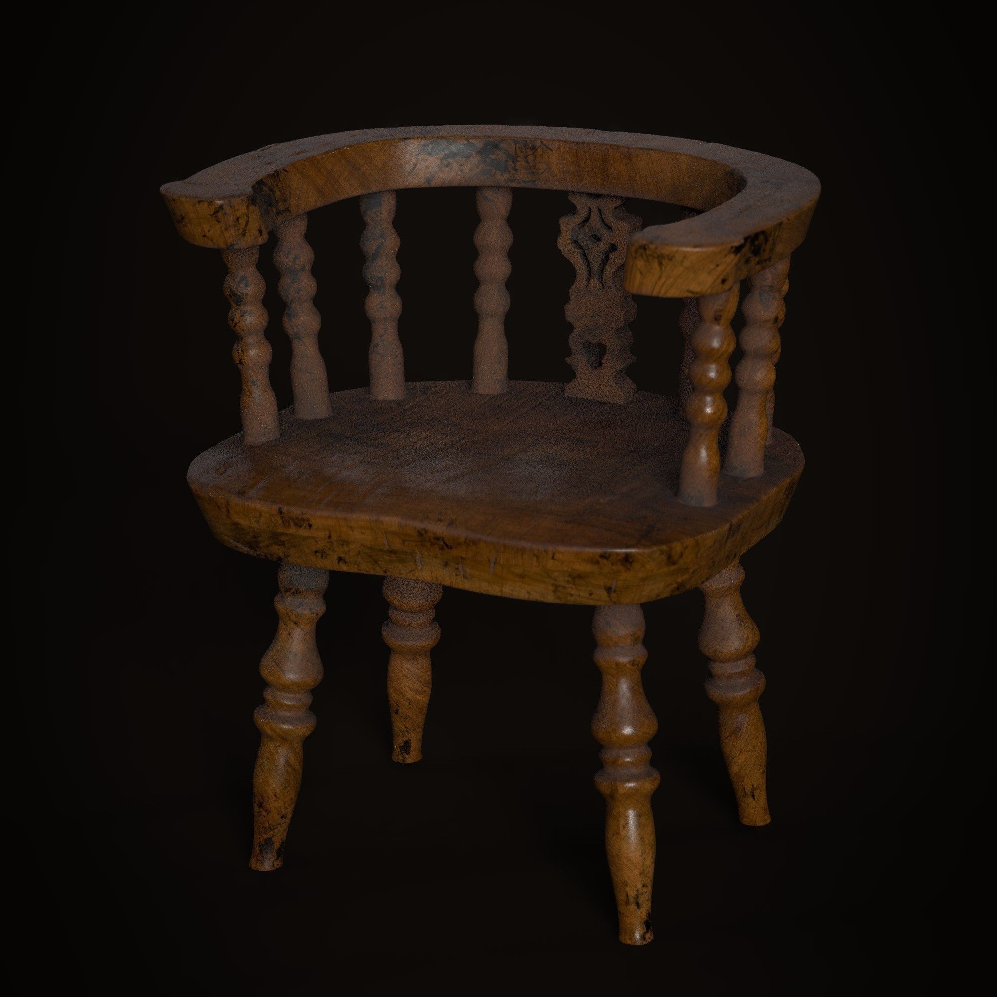 HOBBIT THONET CHAIR - VINTAGE - CLASSIC - RUSTIC - ANTIQUE 3D model 3D ...