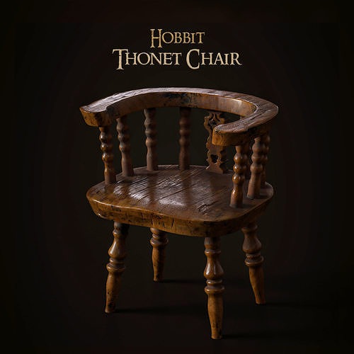 HOBBIT THONET CHAIR - VINTAGE - CLASSIC - RUSTIC - ANTIQUE 3D model 3D ...