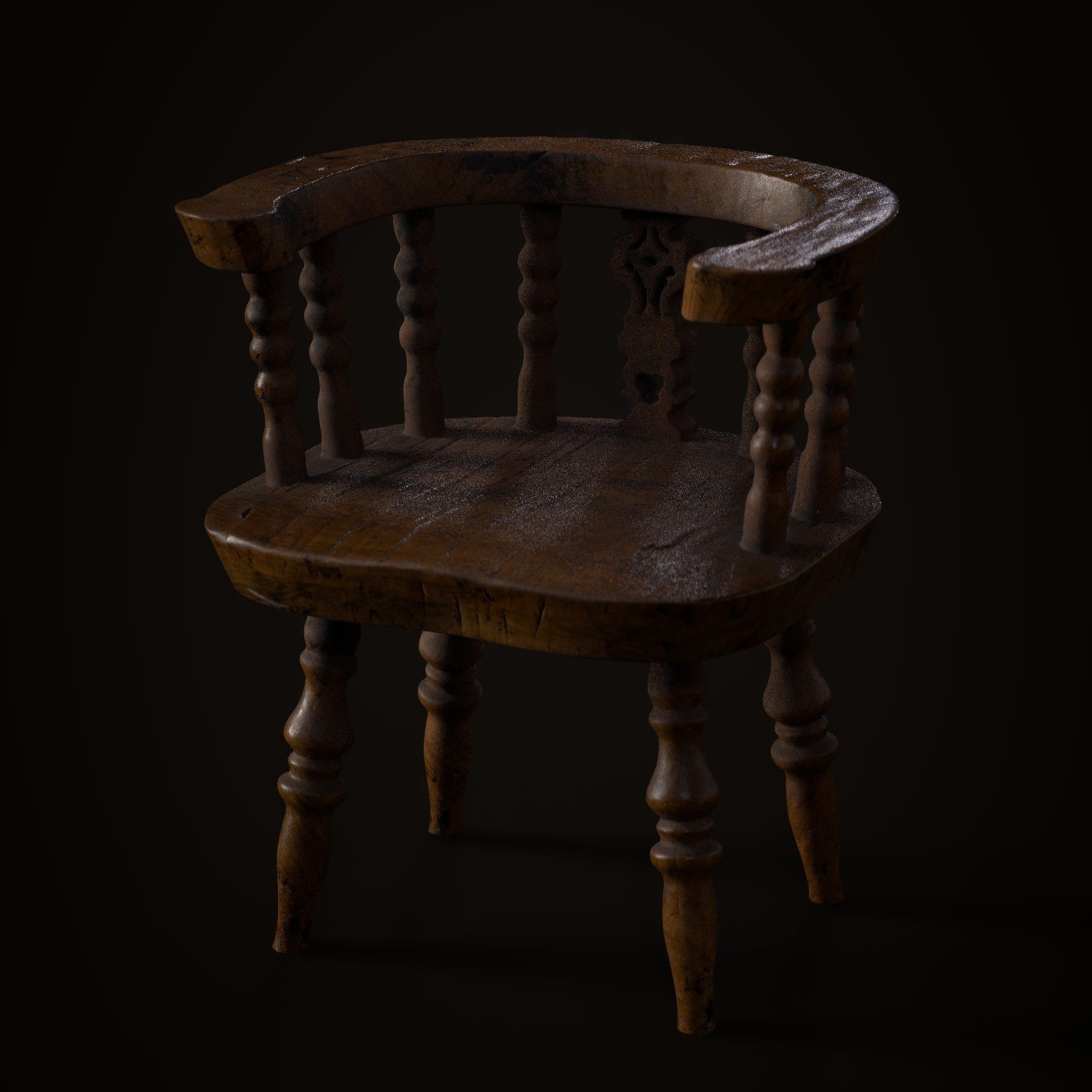 HOBBIT THONET CHAIR - VINTAGE - CLASSIC - RUSTIC - ANTIQUE 3D model 3D ...