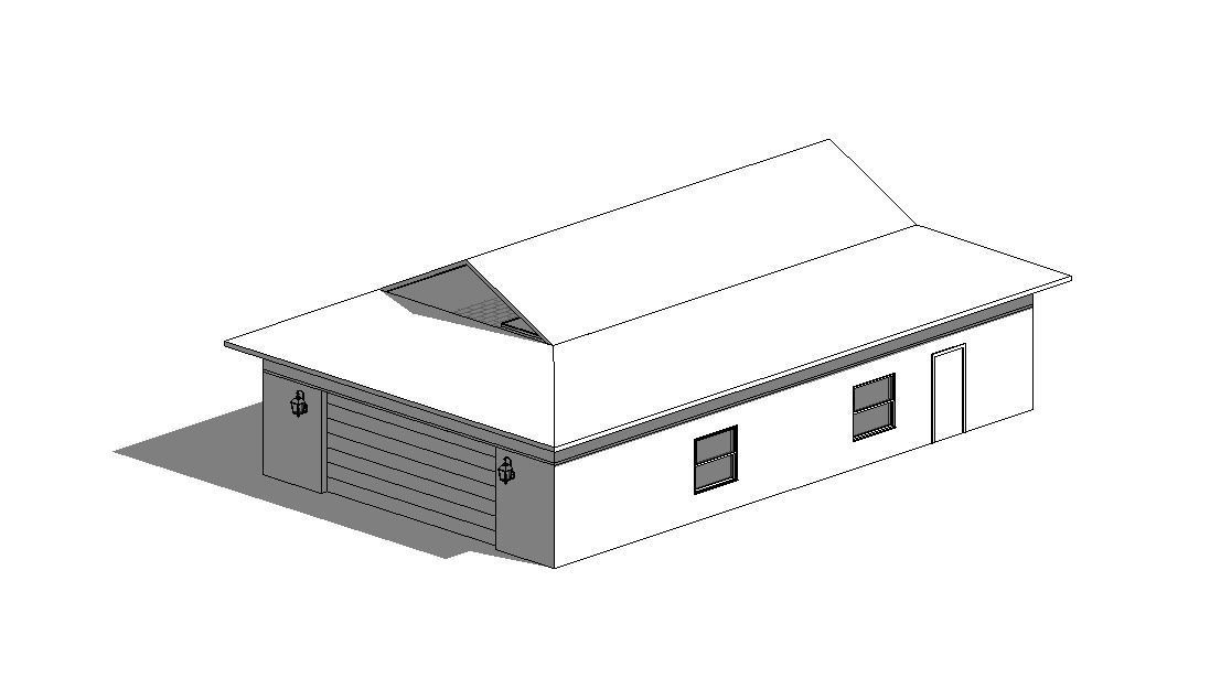 Revit - Detached Garage Boston Hip 3D model | CGTrader