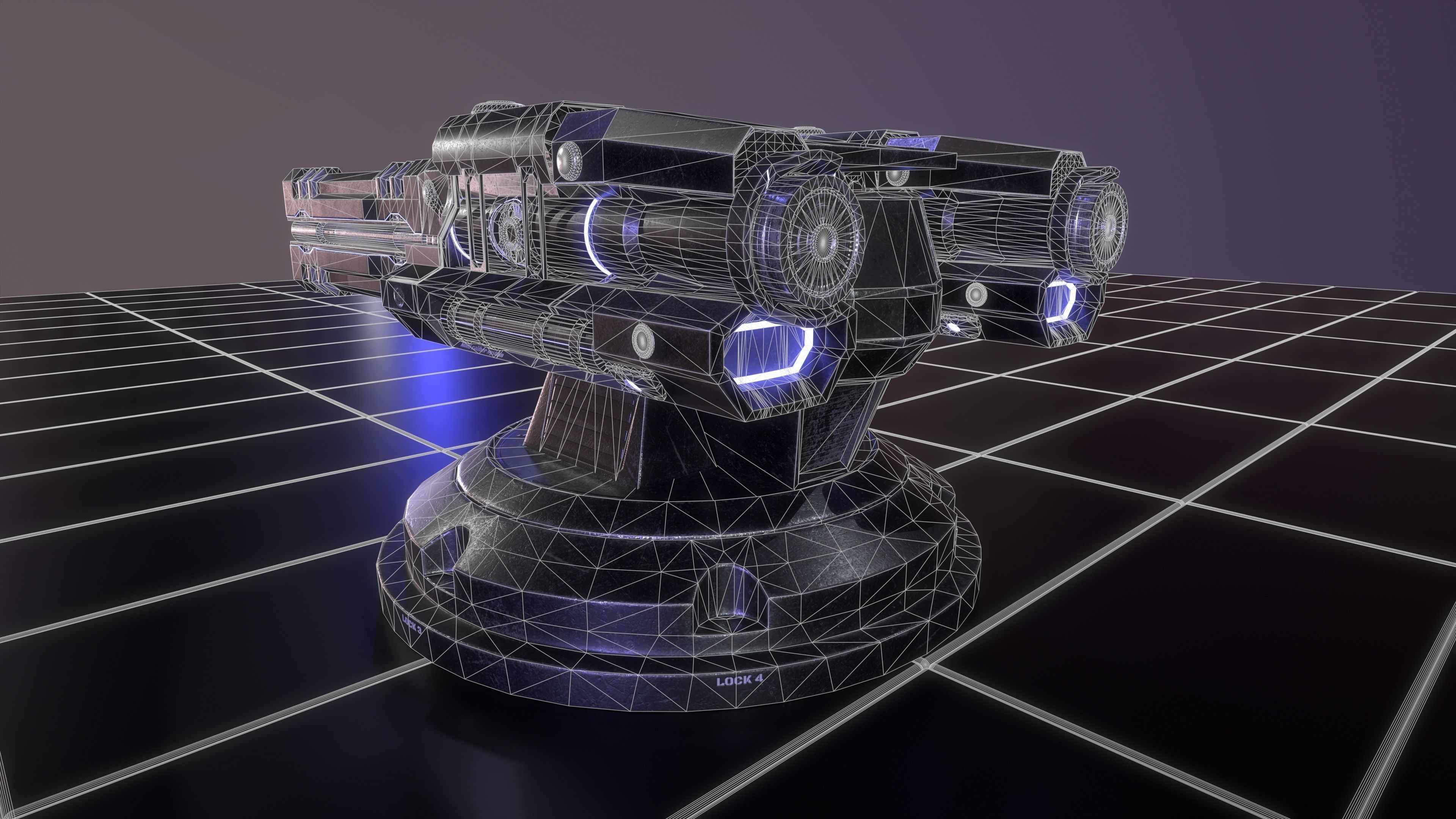 3D model Sci-fi Turret for space ship or base VR / AR / low-poly | CGTrader