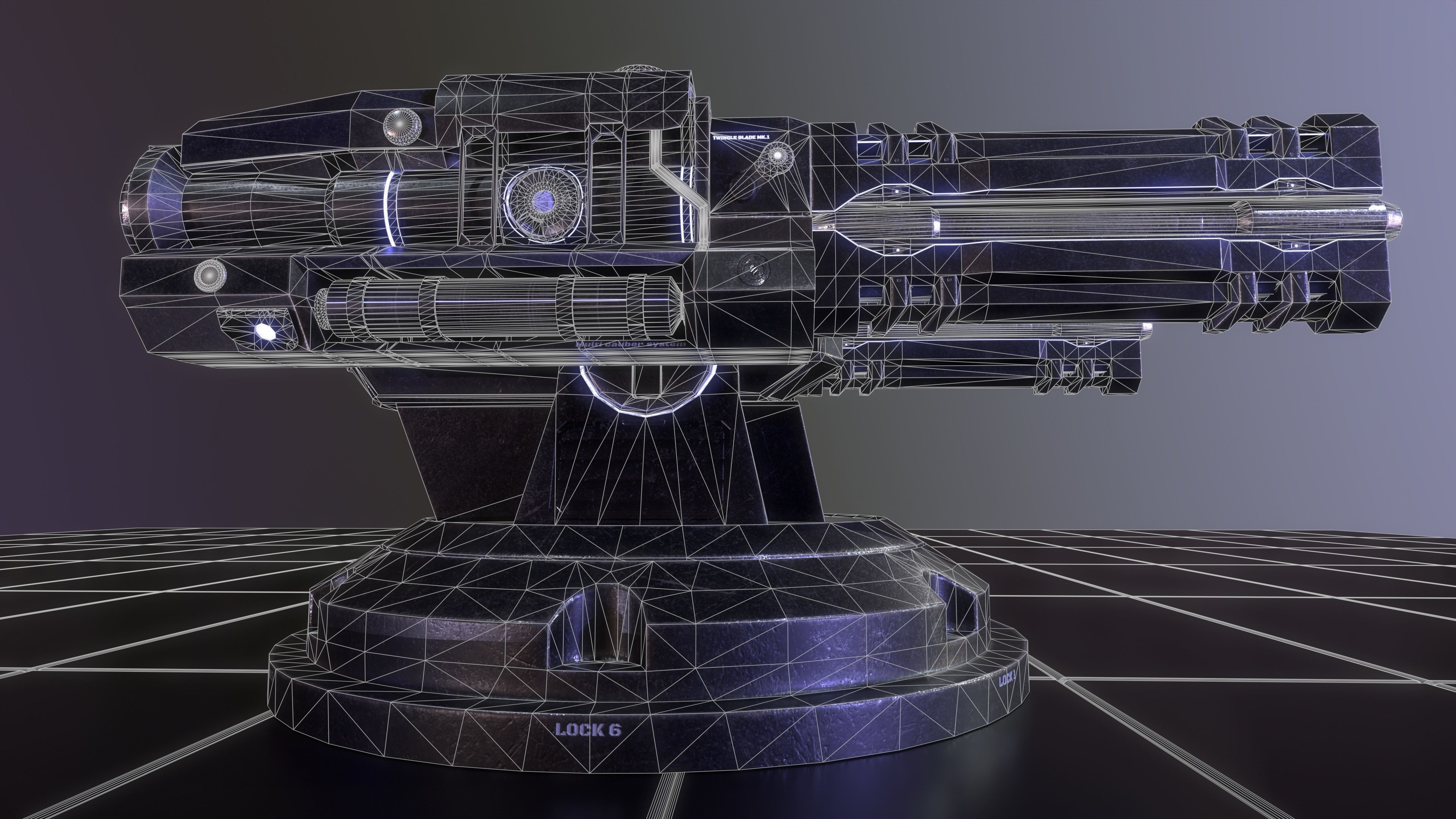 3D model Sci-fi Turret for space ship or base VR / AR / low-poly | CGTrader