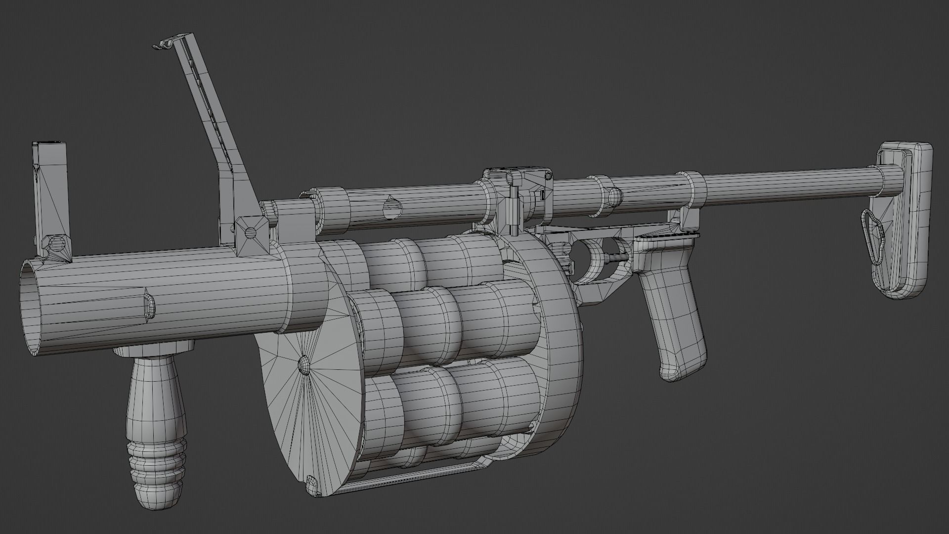 3D model 3D low-poly model of the RG-6 grenade launcher VR / AR / low ...