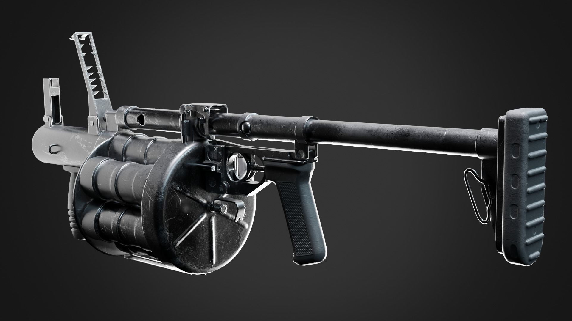 3D model 3D low-poly model of the RG-6 grenade launcher VR / AR / low ...