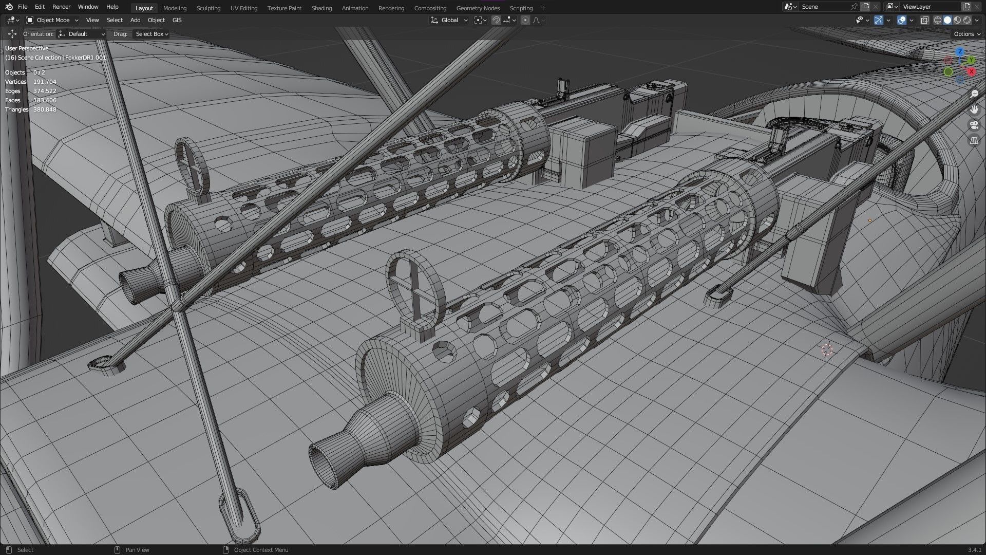 Fokker Dr1 - ww1 Red baron 3D model rigged | CGTrader