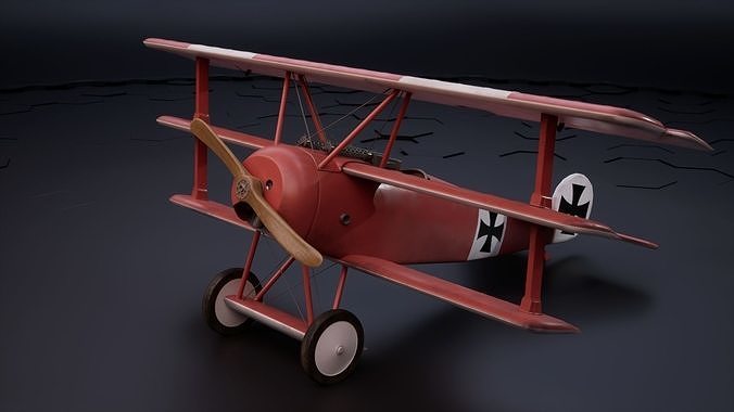 Fokker Dr1 - ww1 Red baron 3D model rigged | CGTrader