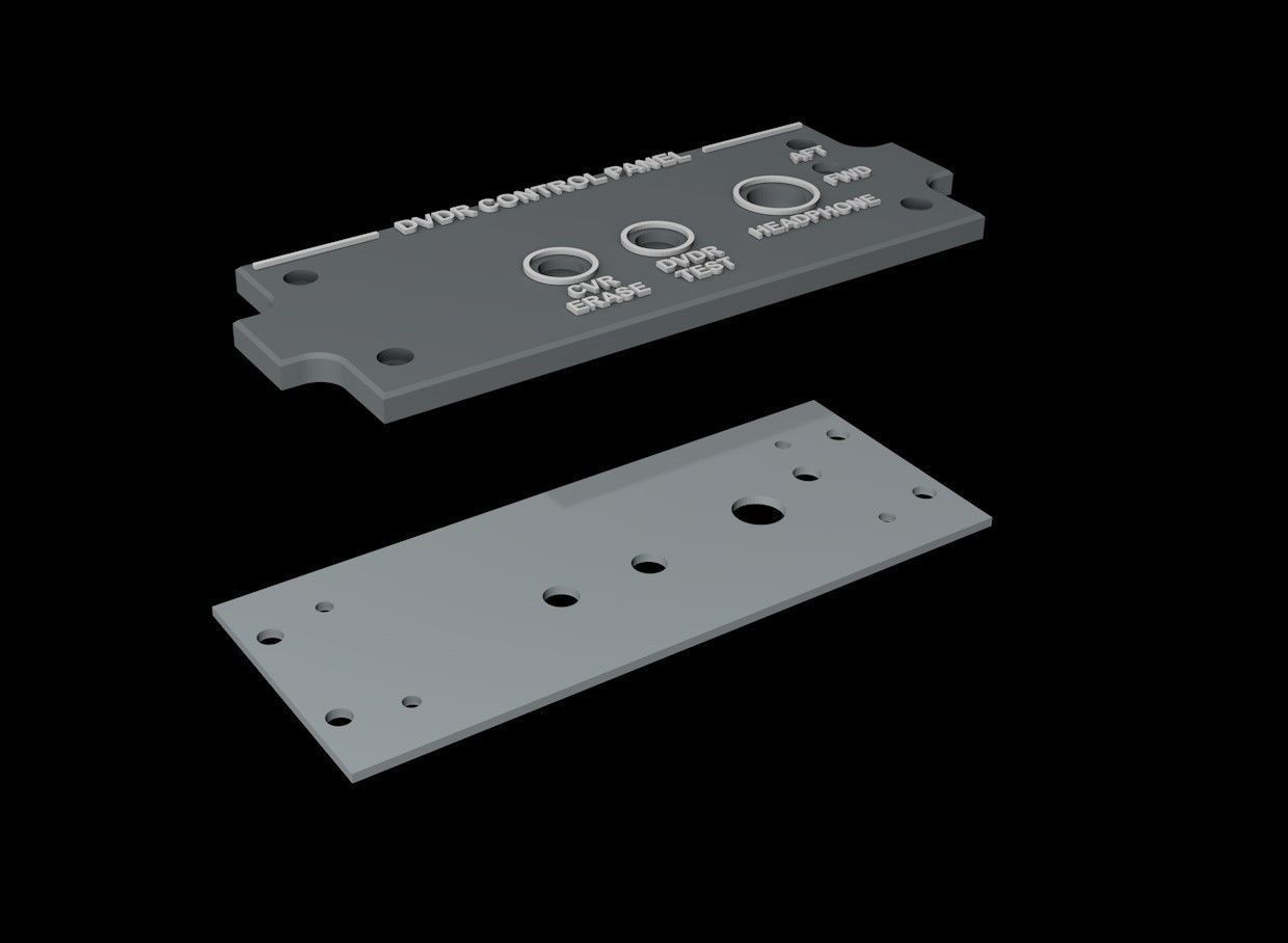 EMBRAER E1 OVERHEAD - DVDR CONTROL PANEL 3D model 3D printable | CGTrader