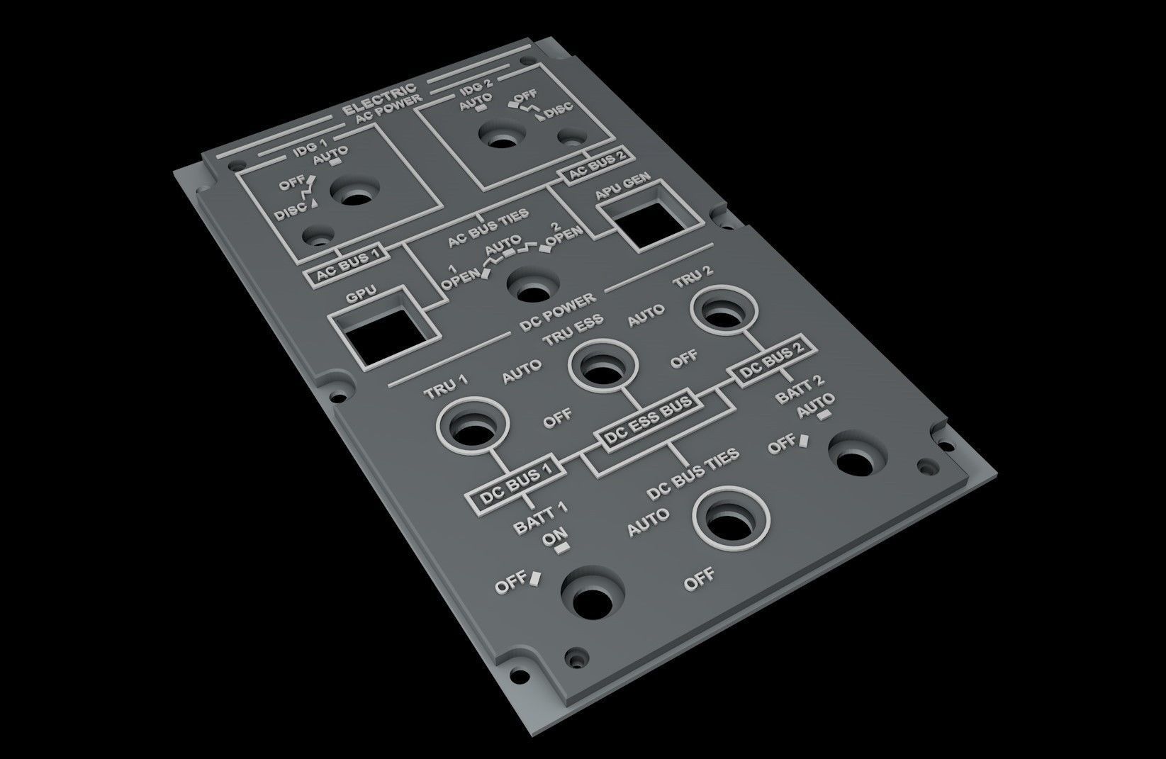 EMBRAER E1 OVERHEAD - ELECTRIC PANEL 3D model 3D printable | CGTrader