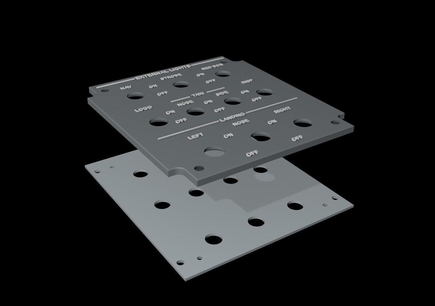 EMBRAER E1 OVERHEAD - EXTERNAL LIGHTS PANEL 3D model 3D printable ...