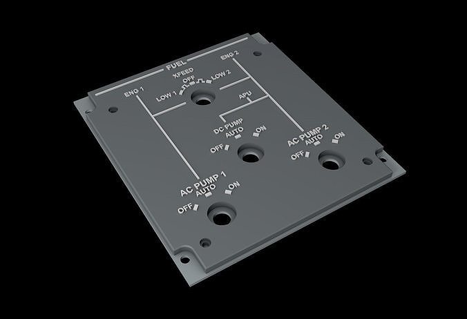 EMBRAER E1 OVERHEAD - FUEL PANEL 3D model 3D printable | CGTrader